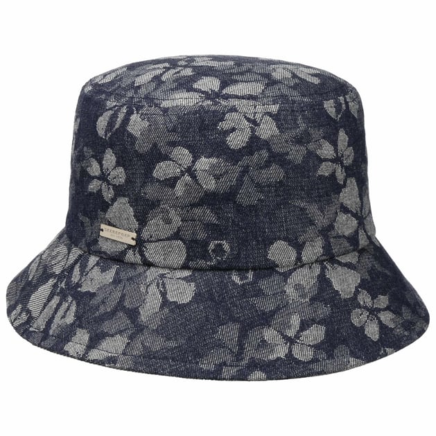 Denim Flower Bucket Fiskehatt by Seeberger - 599,00 kr