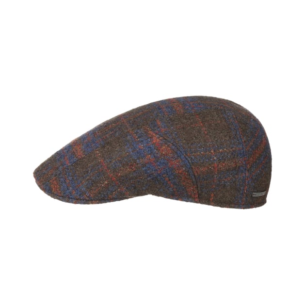 Virgin Wool Check Flat Cap by Stetson - 899,00 kr