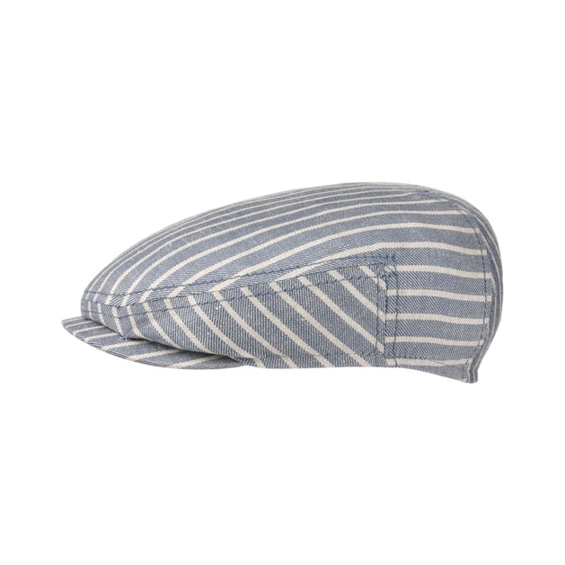 Woodfield Linen Stripe Flat Cap by Stetson - 959,00 kr
